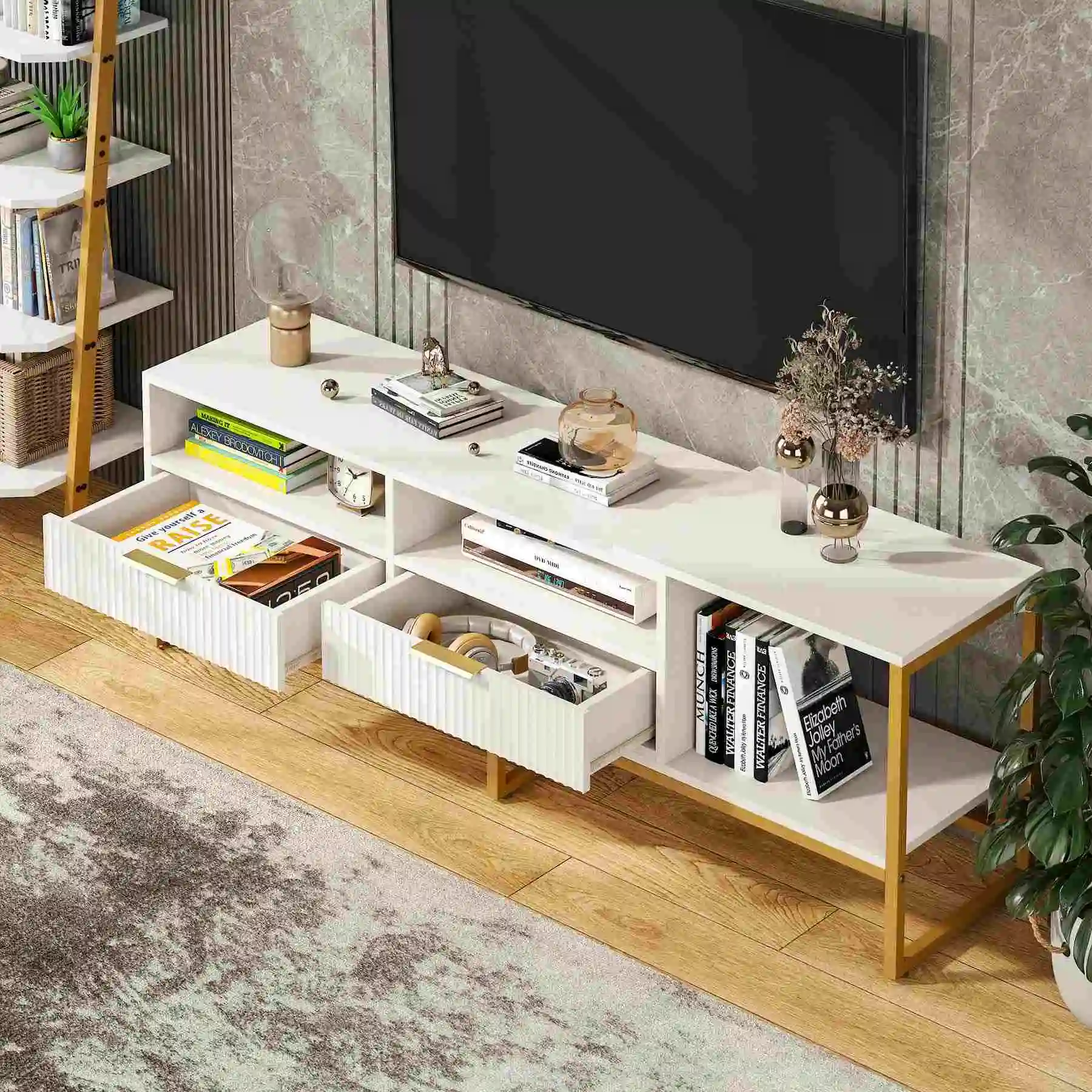 Tribesigns Wooden Hotel Furniture Console Television Table Tv Stands ...