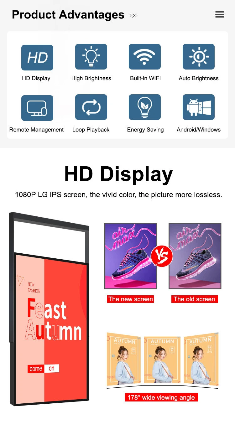 55inch Super Slim Hanging Ceiling Mounted Double Sided Dual Screen ...