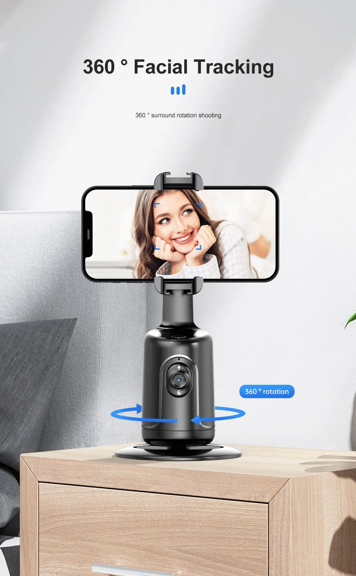 360 Rotation Auto Face Tracking Gimbal Stabilizer Smartphone Professional Mobile Stabilizer ...