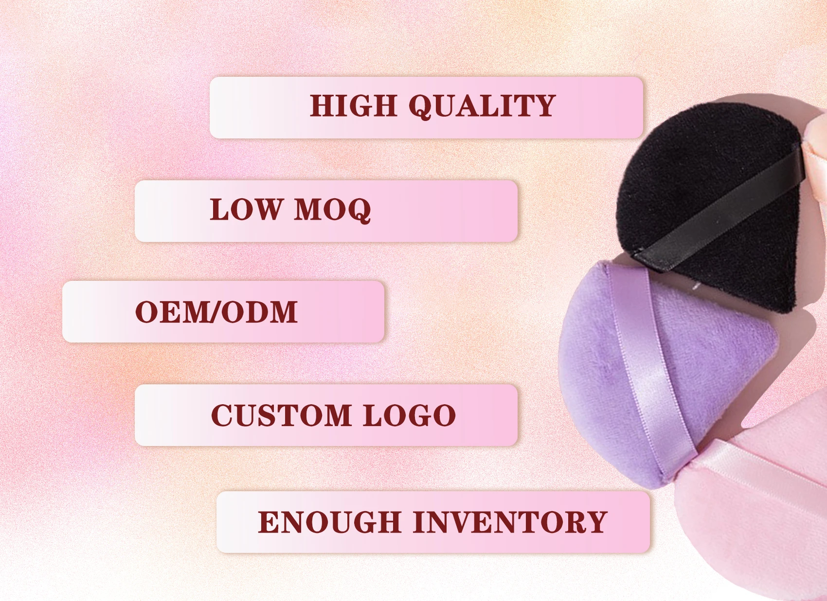 Wholesale Custom Logo Powder Puff Beauty Accessories