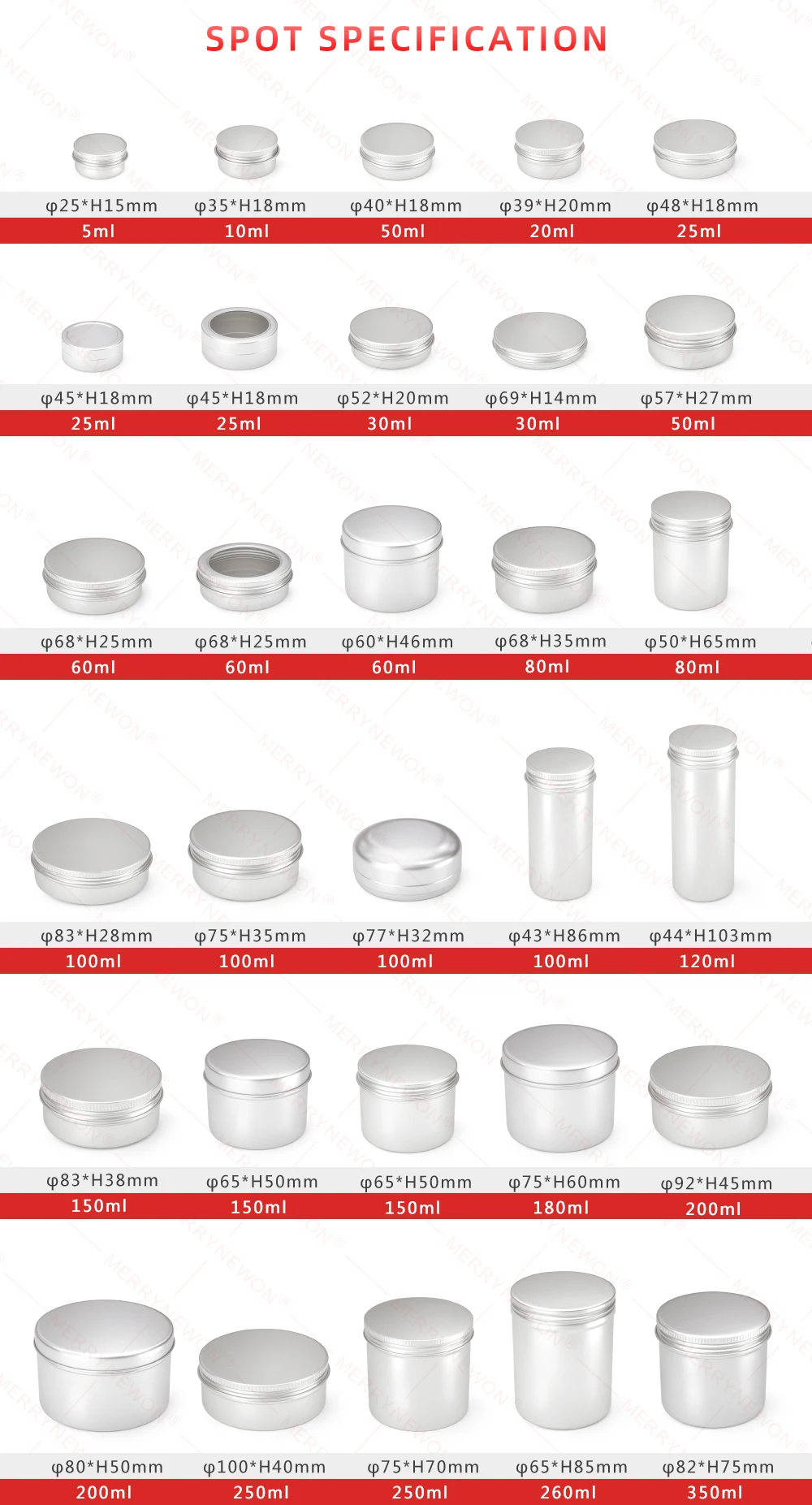 5g 30g 60g 80g 100g 200g Round Metal Exquisite Empty Tin Can Travel ...