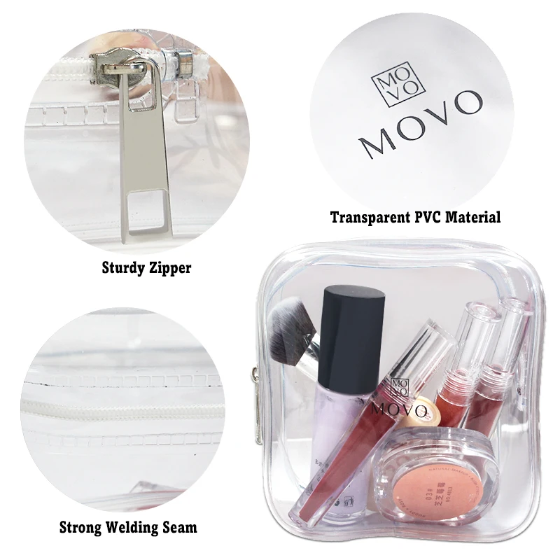 Luxury Professional Cute Small Mini Pink Clear Cosmetic Transparent Pvc ...