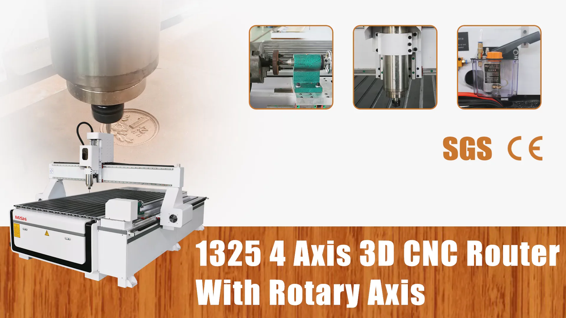 Mishi Wood Cnc Router Rotary Axis Cnc 3d 4 Axis Woodworking Carving 1325 Cnc Router Machine