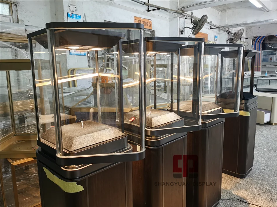 Artwork Gold Jewelry Display Cabinet for Jewelry Shops Custom Luxury ...