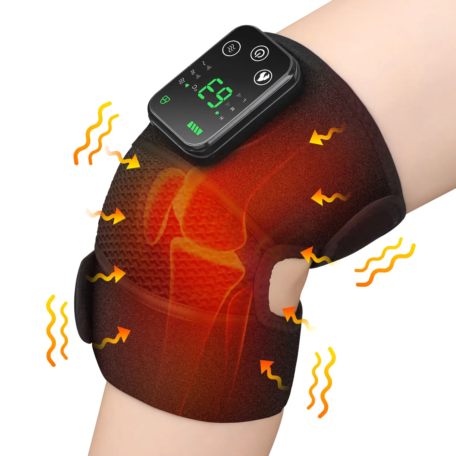 Rechargeable Electric Vibration Heating Elbow Shoulder Wrap Pad Knee ...