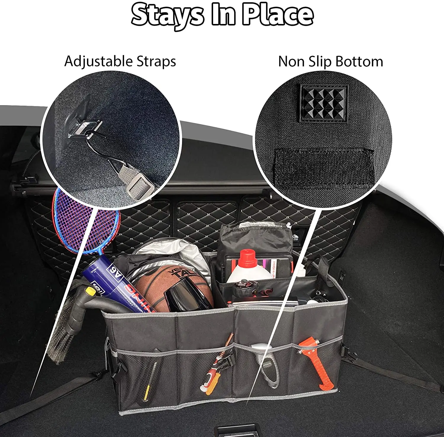 Heavy Duty Multi Pockets Expandable Cargo Storage Organizers Large ...
