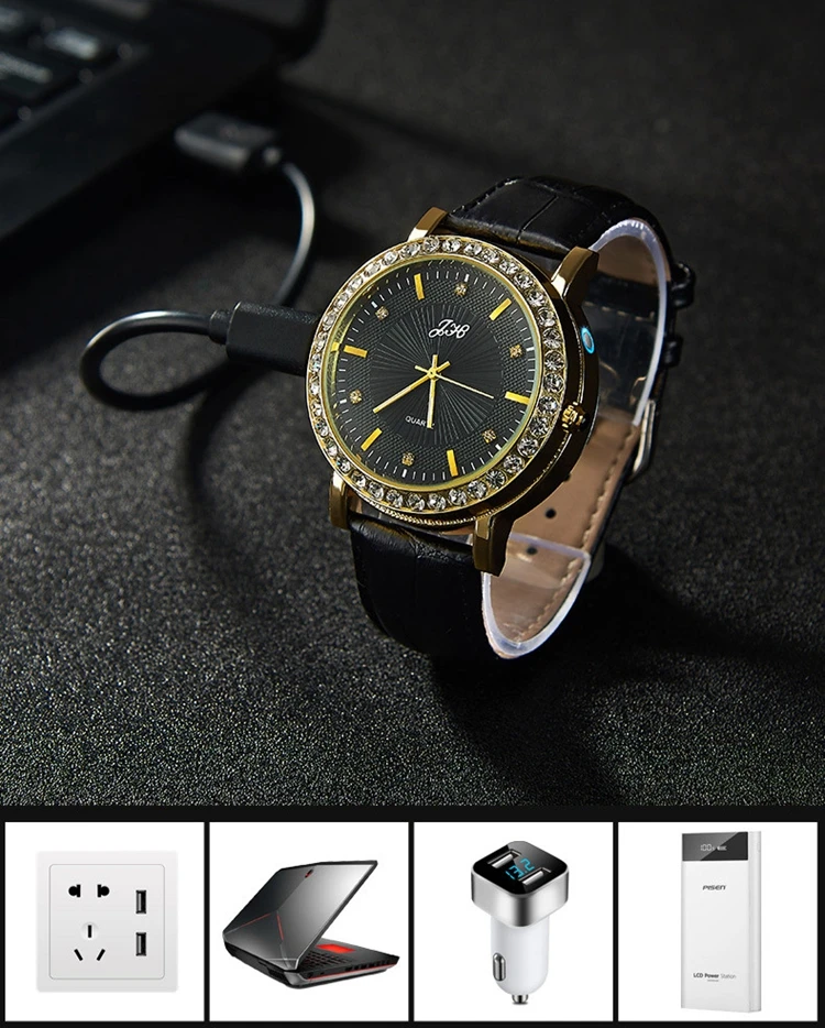 Ky 2024 Watch Lighter High-end Creative Flameless Cigarette Metal ...