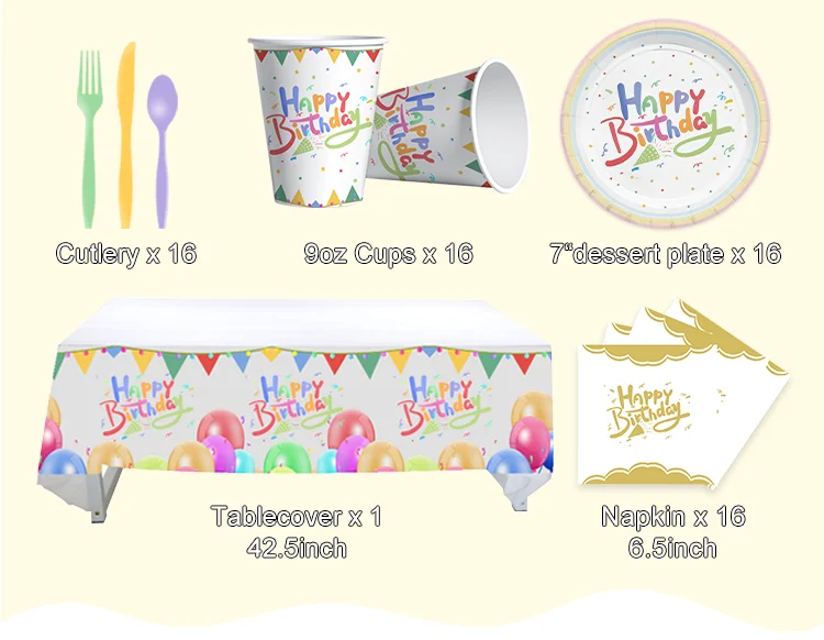 Happy Birthday Party Supplies Birthday Decorations Kids Birthday Party ...