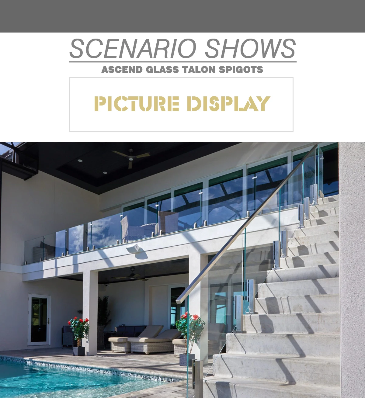 Modern Simple Swimming Pool Balustrade Design Glass Railing Post ...