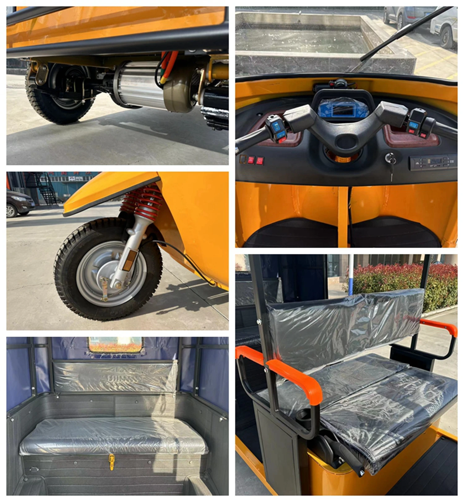 Enclosed Bajaj Electric Tuktuk 3 Wheel Closed Tricycle for Passengers ...
