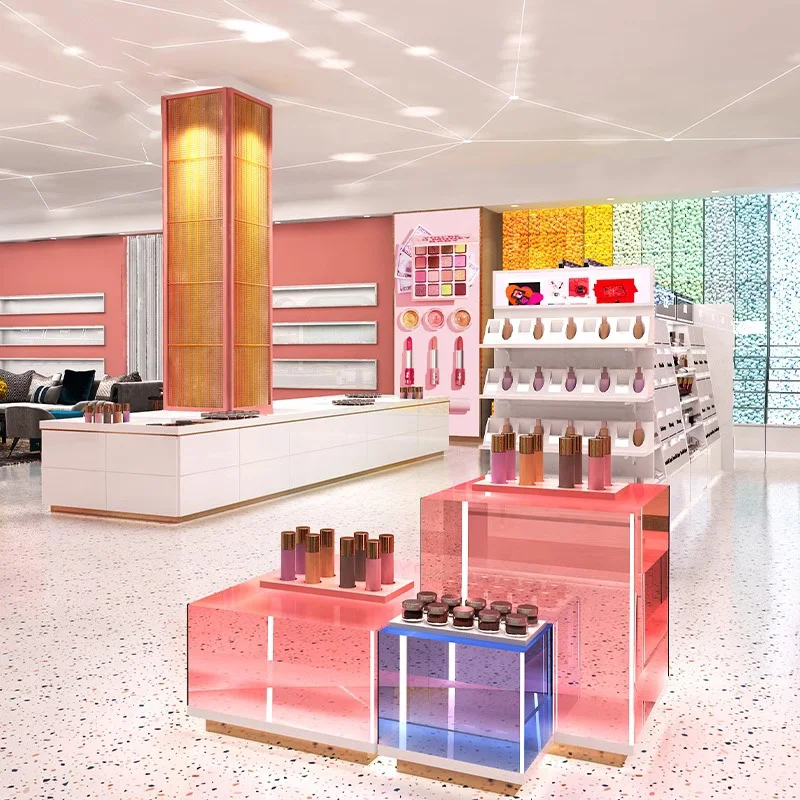 Acrylic Window Display Cabinet for Beauty Salon Cosmetics Shelf for ...