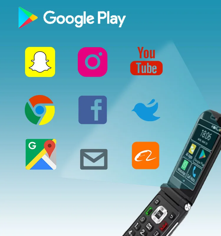 TIQ MINI Q3 Flip Phone - Dual Screen 4G Android Smart Phone