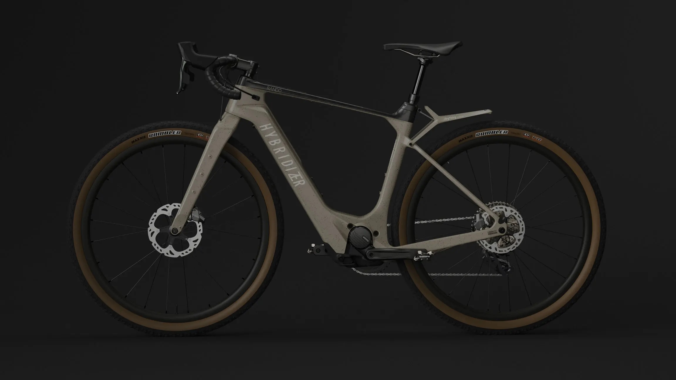Hybridizer Rando Carbon Fiber Gravel Ebike Frame with 250W Motor