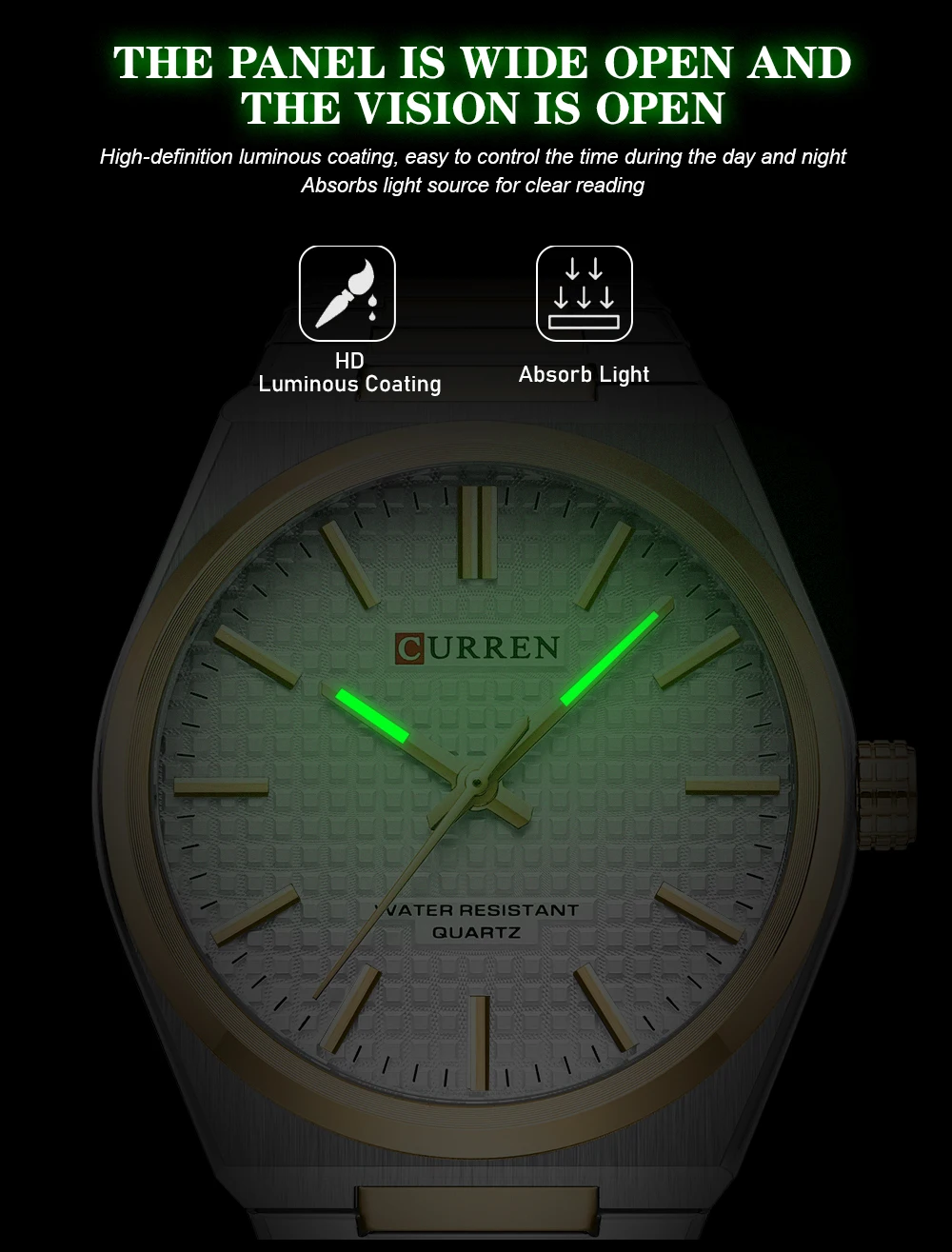 CURREN Watch 8439 - Men's Quartz Watch with Stainless Steel Band