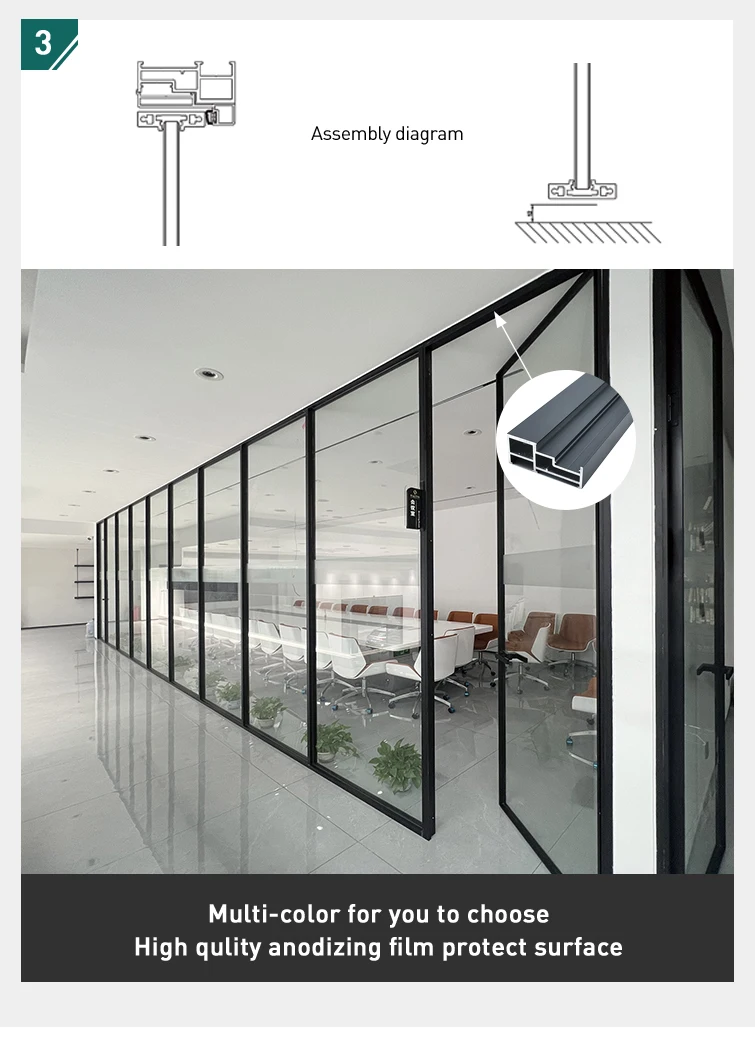 Modern Office Room Divider Glass Dividers Wall Partition Frame Office ...