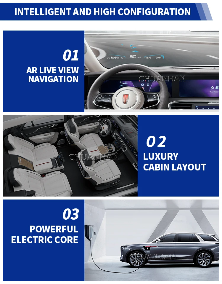 2023 Hongqi E-hs9 690km Qiyue 7seat New Ev Car Suv Electric Energy Vehicle Luxury Car - Buy ...