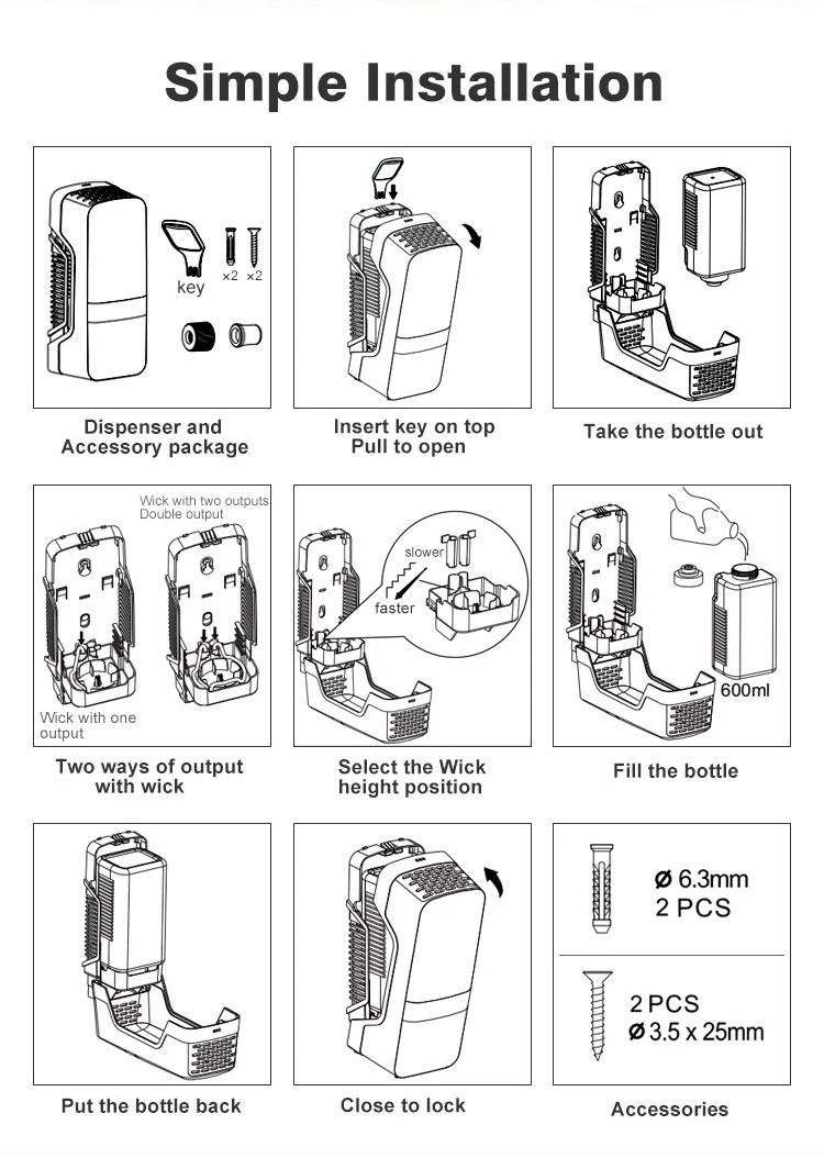 Luxury Wall Mounted Urinal Sanitizer Dispenser - 600ml - Oem Available