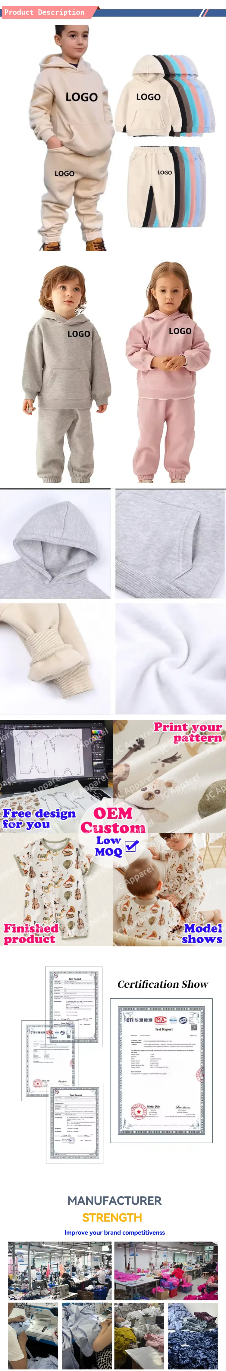 Wholesale Custom Logo Toddler Baby Tracksuits - Fall 2022