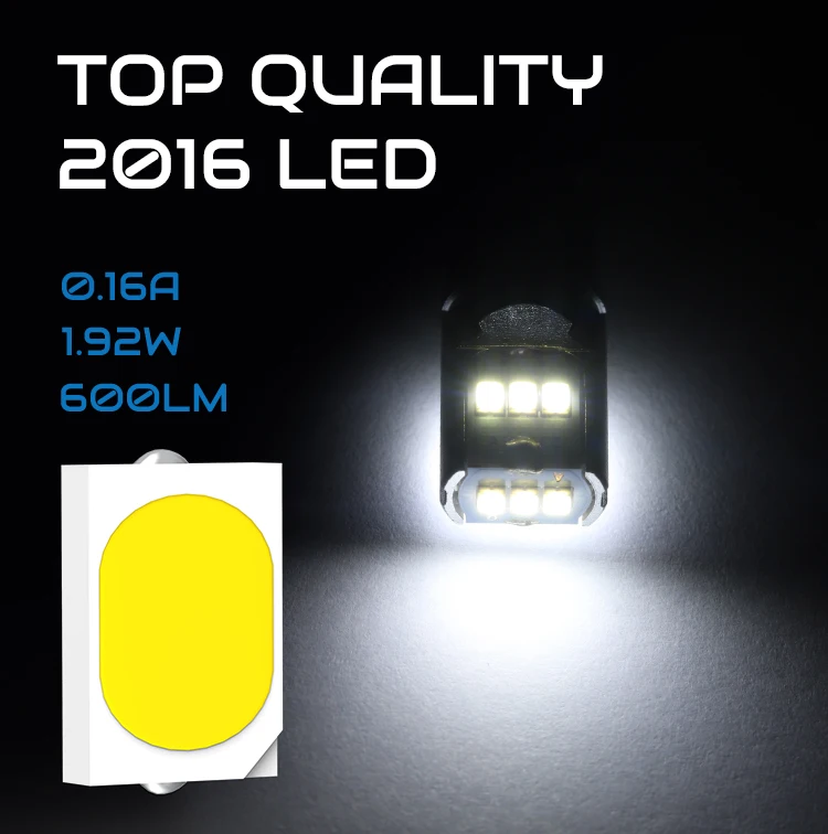 BJ LED 12V T10 Auto Bulb 09SMD Canbus W5W 194 168 Car Side License ...