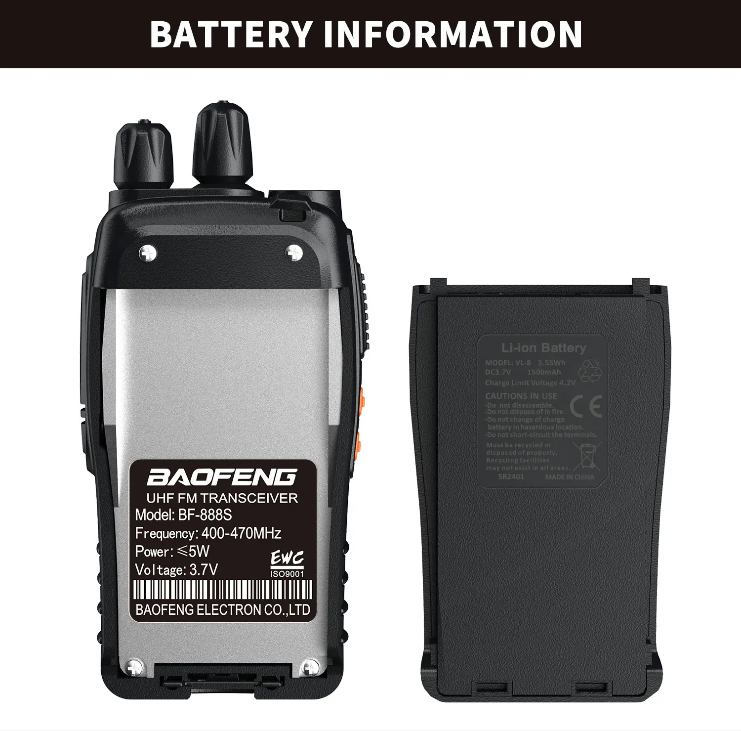 Custom Walkie Talkie 10km Long Walkie Distance Bf 888s Talkie Explosion ...