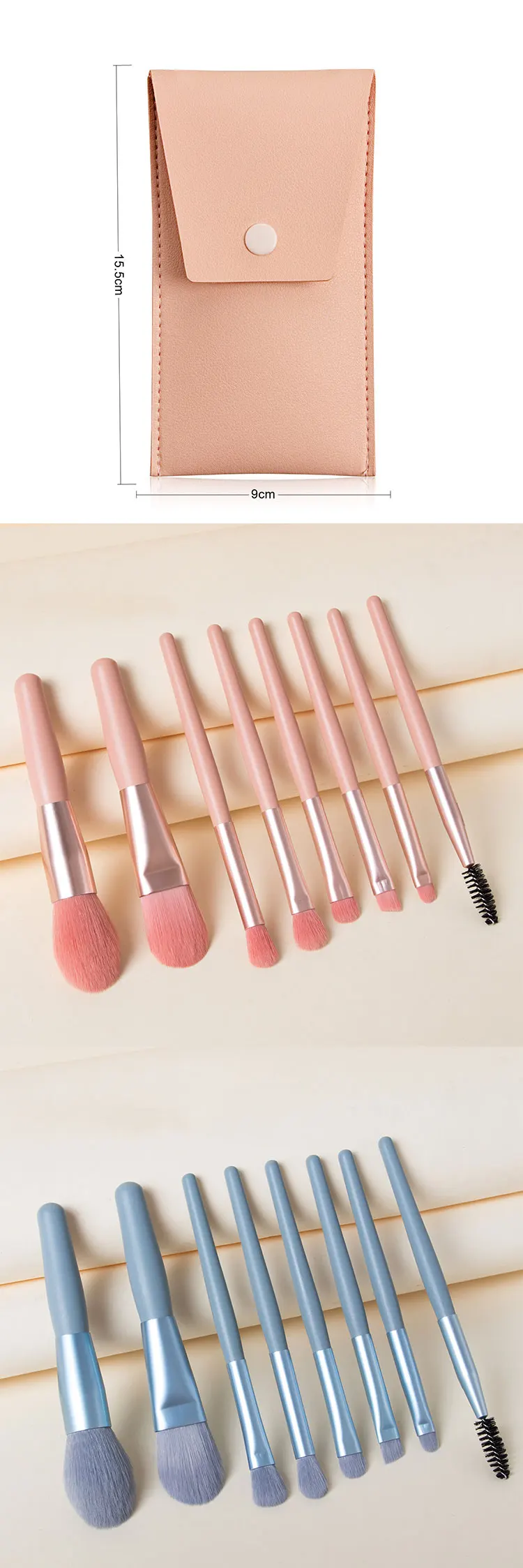 Custom Professional 8pcs Synthetic Travel Makeup Brush Set