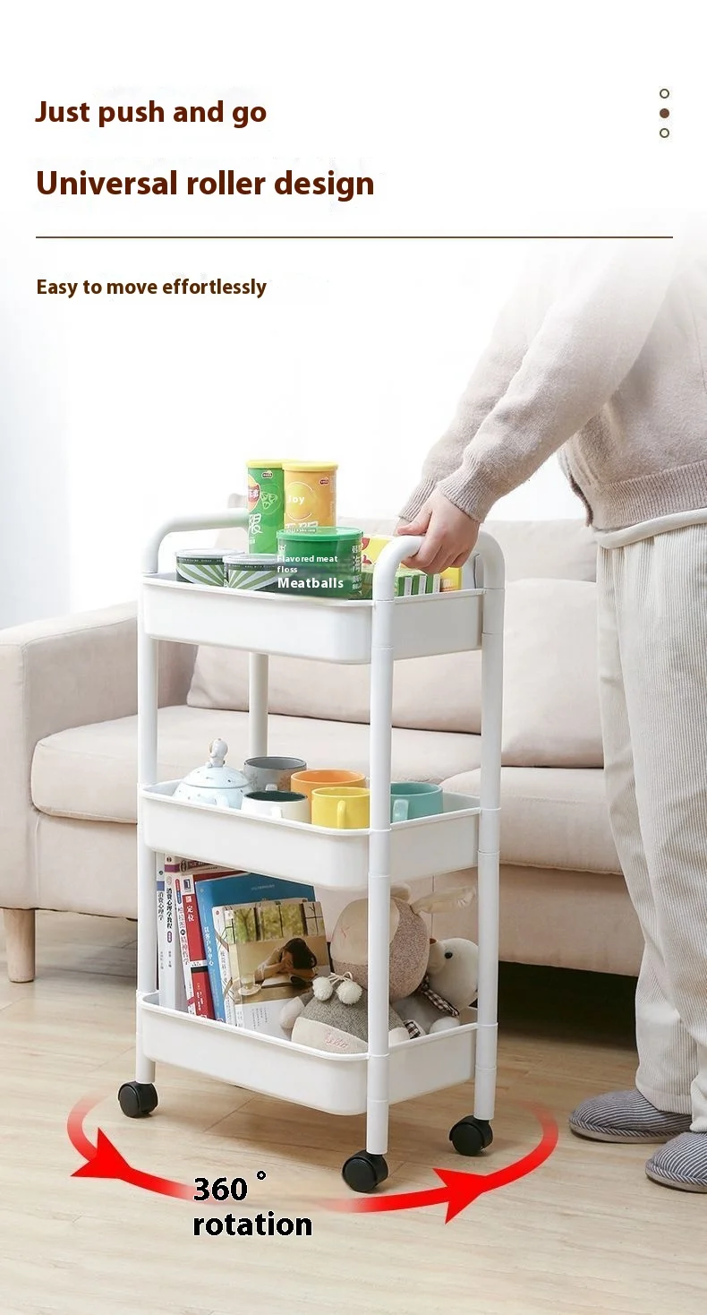 Wheeled Trolley Toilet Storage Rack - Multi-Layer & Portable