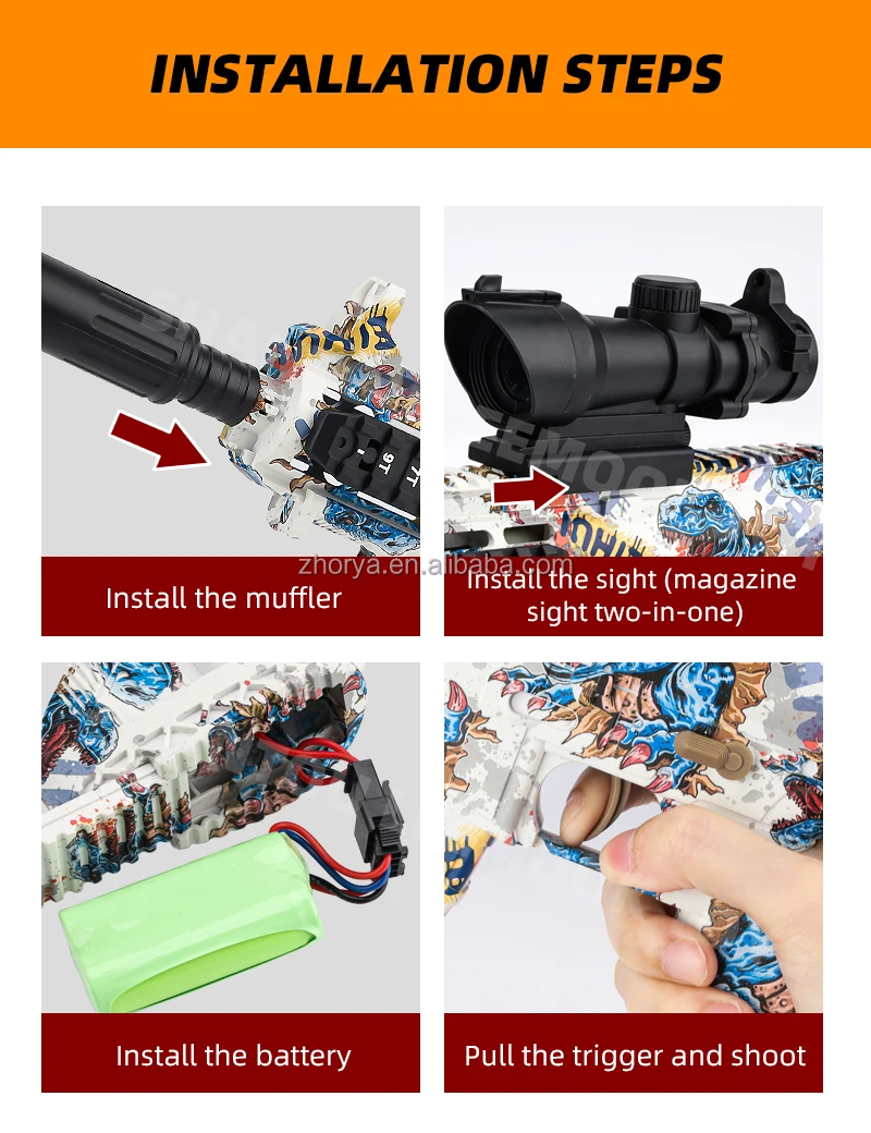 Zhorya Mini M416 Gelblaster Splat Gel Water Bead Pellet Bullet Gel Ball ...