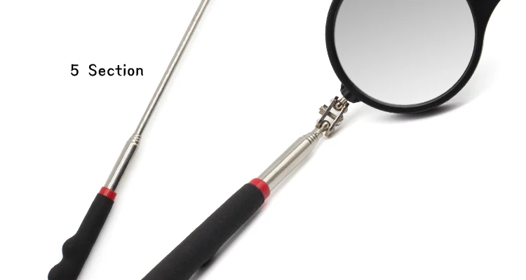 3 LED Round Circular Lighted Telescopic Inspection Mirror