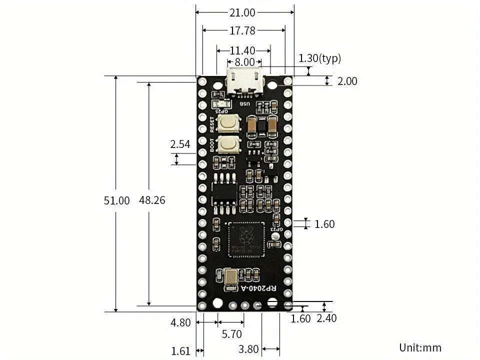 Raspberry Pi Pico Rp2040-a Development Board High-performance ...