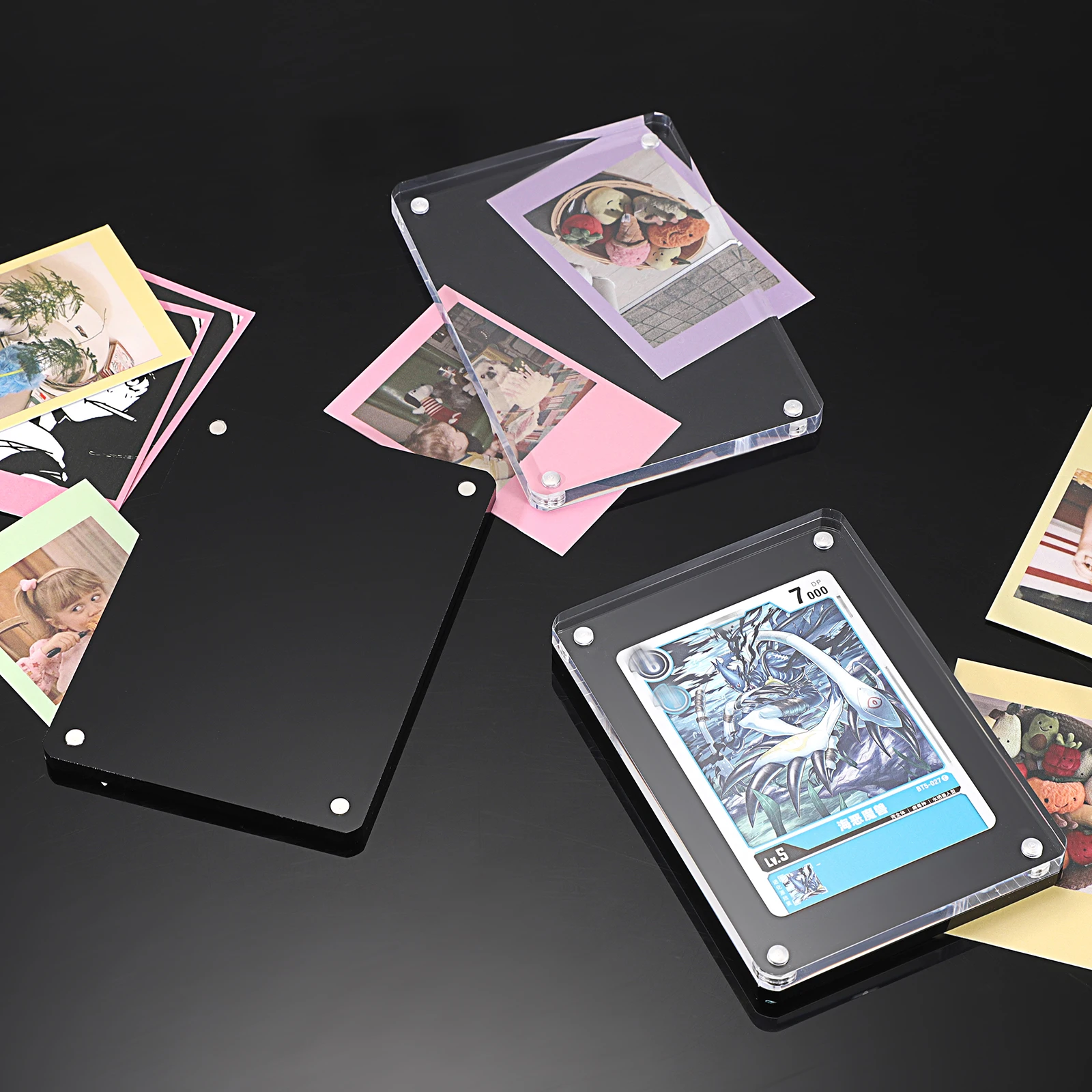 Clear Acrylic Trading Card Display Protectors - UV Resistant