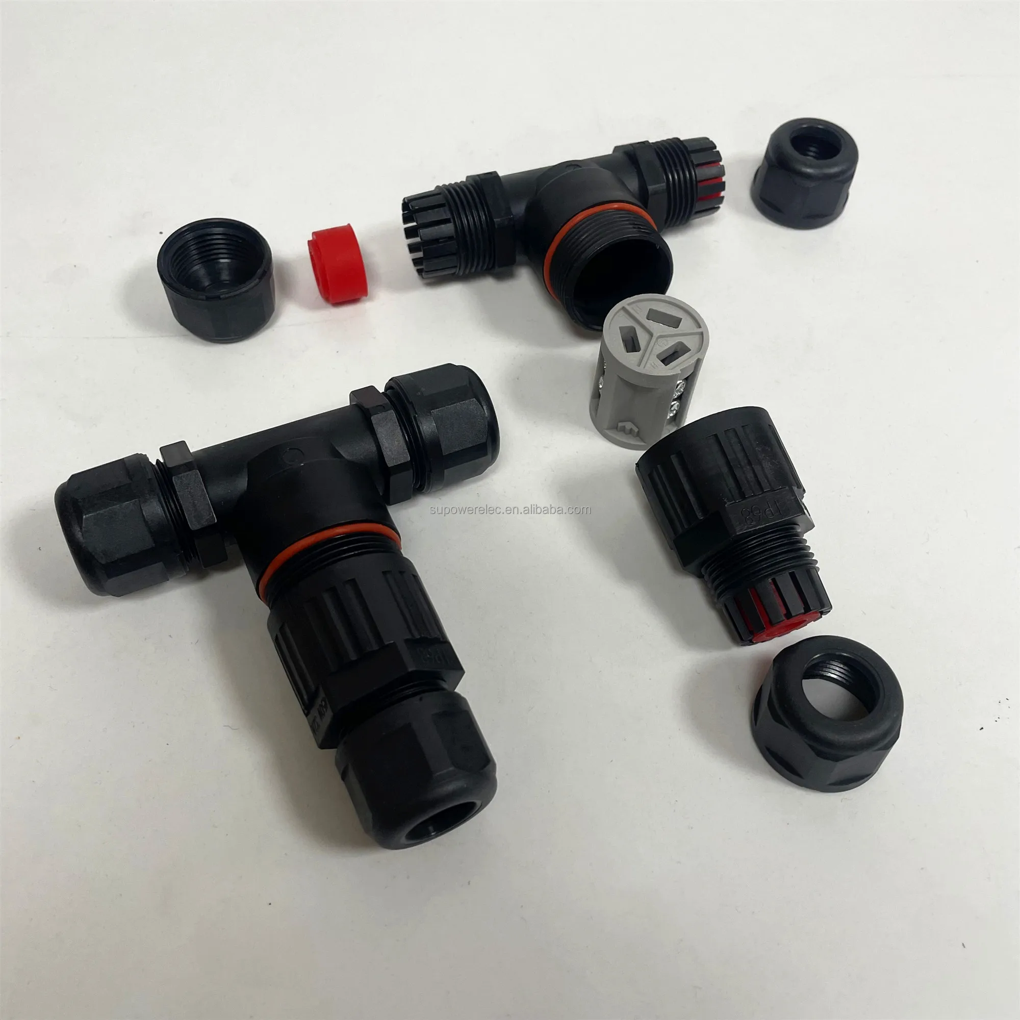 Ip68 T Type Waterproof Connector Cdf-200/3t 3pin Junction Box Terminal ...