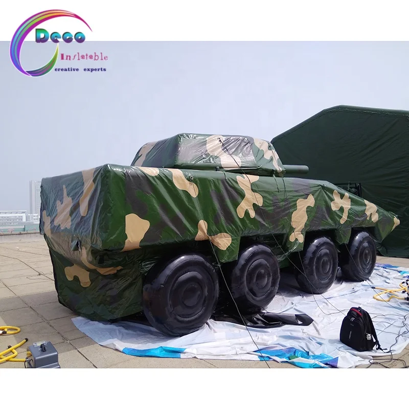 Custom Polyester Cloth Inflatable tank for National Defense Propaganda ...