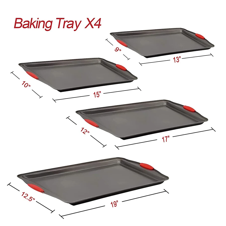 High Quality Bakeware Cookie Baking Pan Set Silicone Handle Non Stick ...