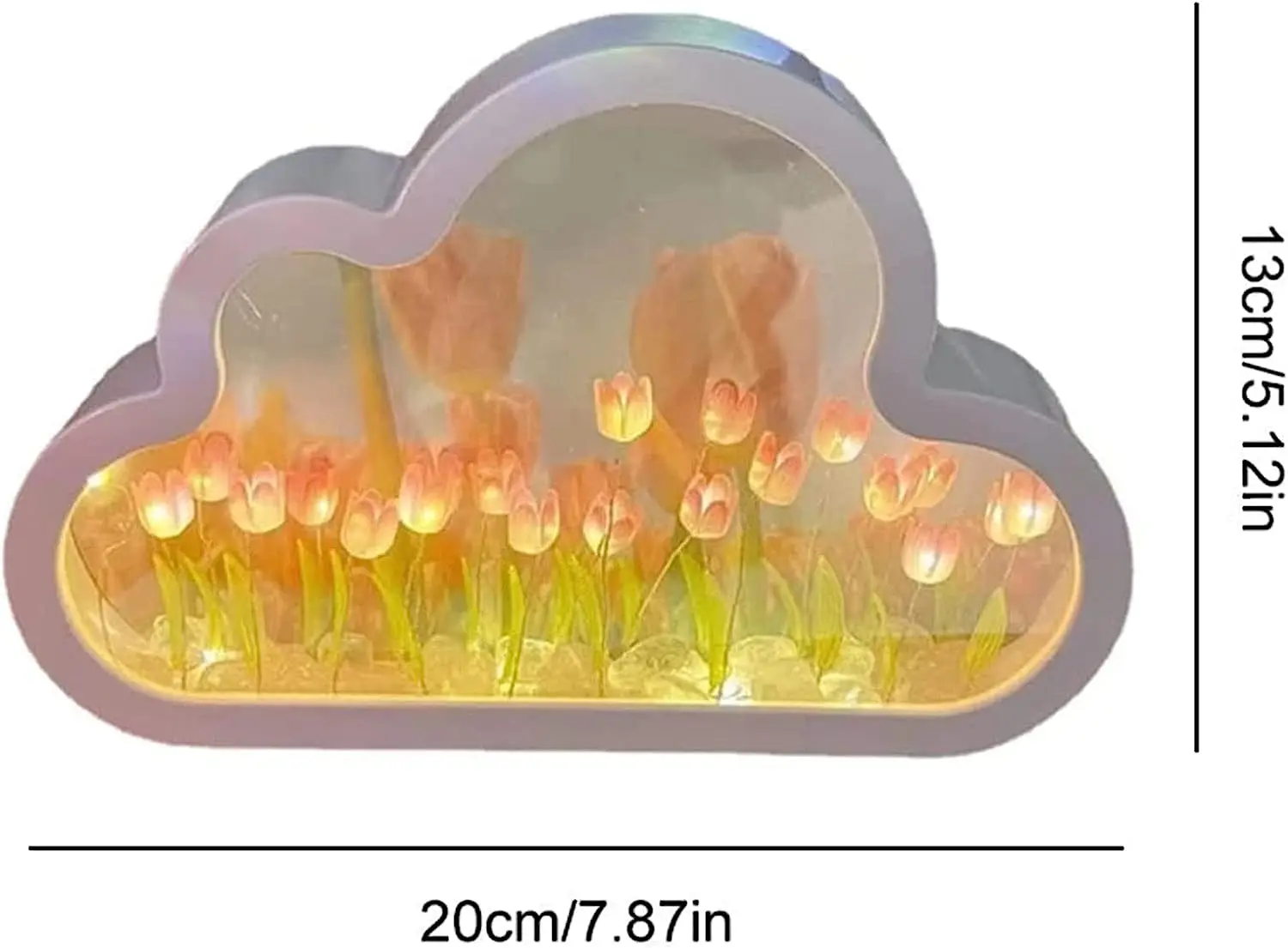 Tulip Night Light Cloud Mirror Tulip Lamp DIY Tulips White