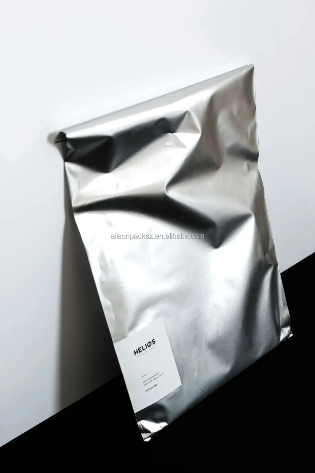 Custom Printed Glossy Chrome Metallic Silver Foil Mailer Bags for ...