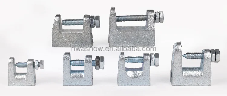 Galvanized I-Beam Clamp with Threaded Rod - Adjustable Steel Suspension ...