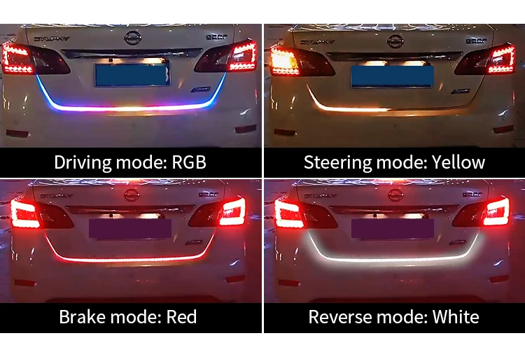 12v 59 Inch Car Led Hood Rear Trunk Tail Light Strip Exterior Trunk ...