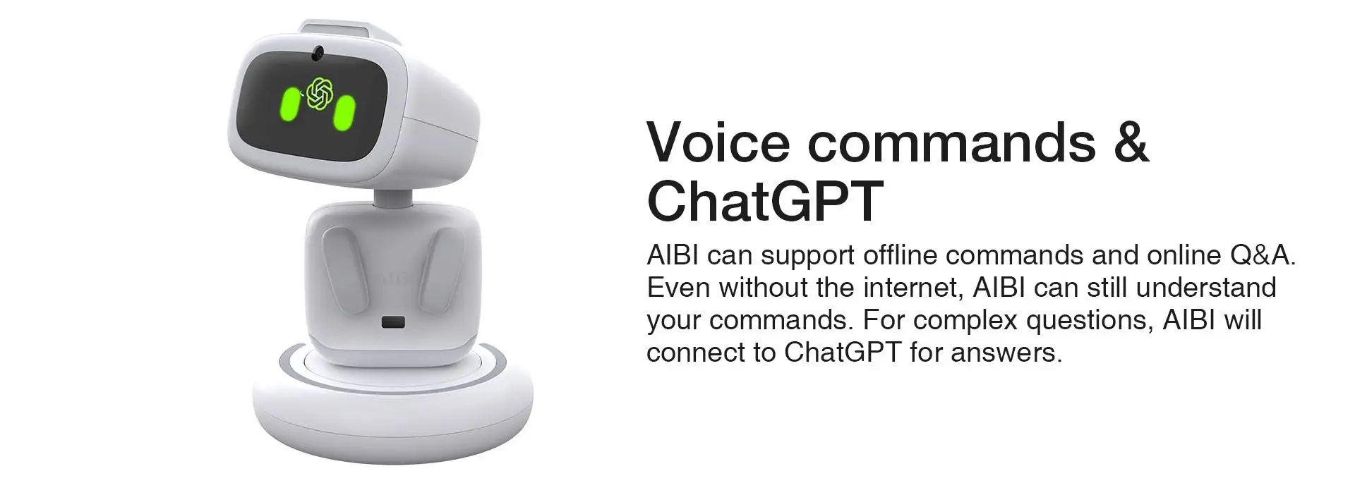 Aibi Smart Desk Toy Robot - AI Companion for Kids, Four-Wheeled Mecanum ...