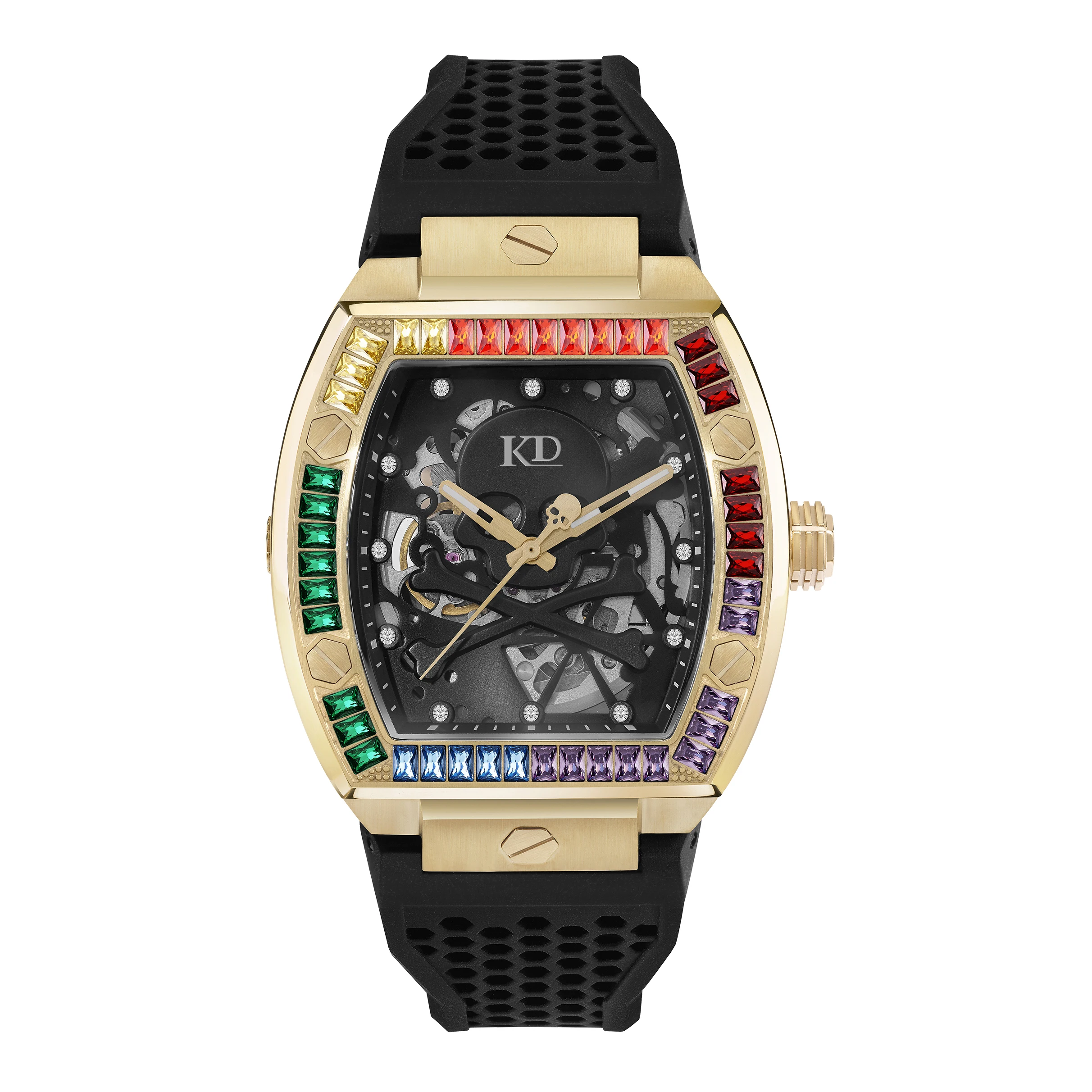 Custom Design Tonneau Shaped Skull PP Fashion Watch for Men