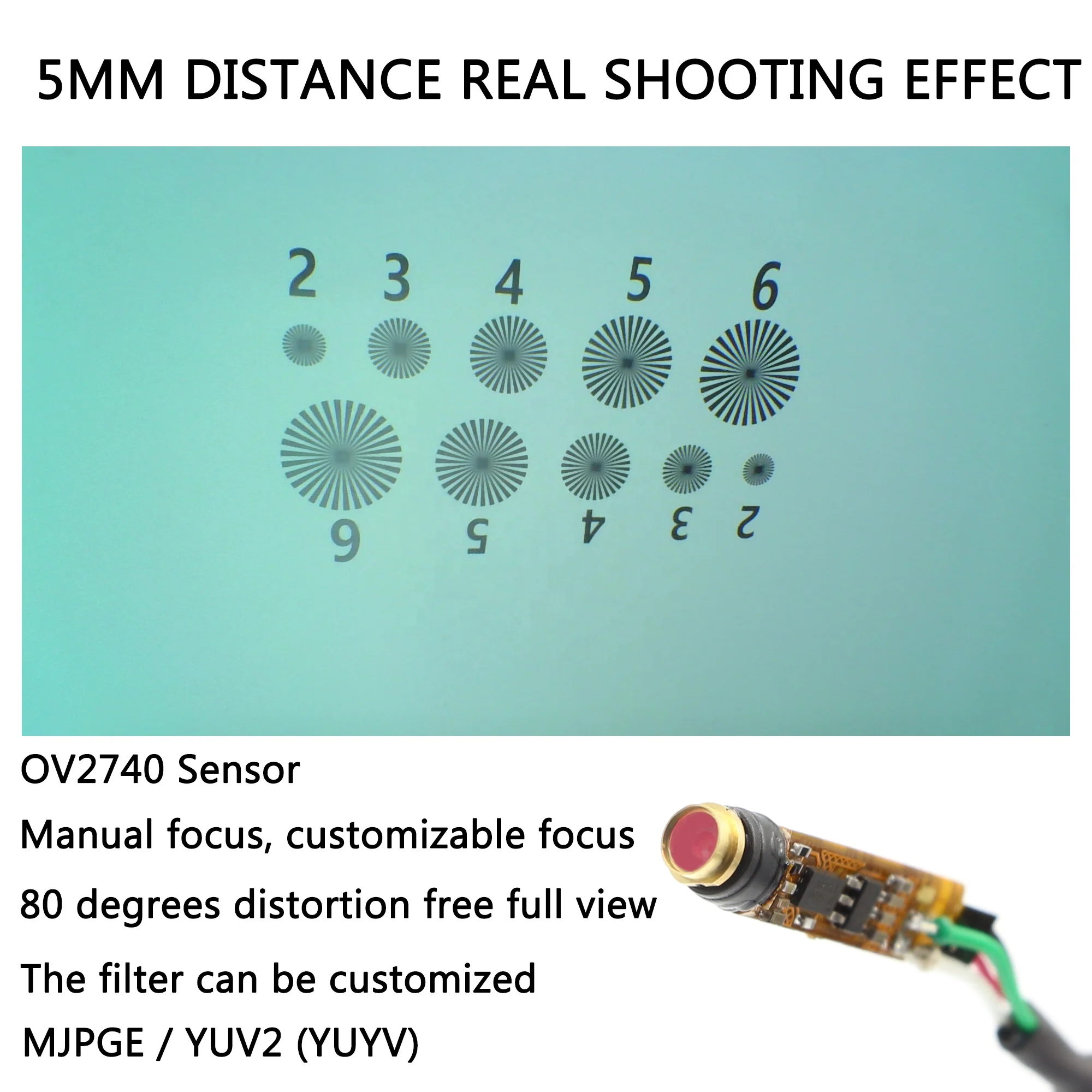 5.5MM 1080P 60fps HD OV2740 Wide Angle IR Inspection Camera