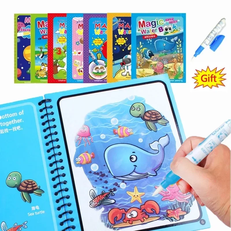 Magic Water Book - Colorful Cartoon Writing Doodle Book