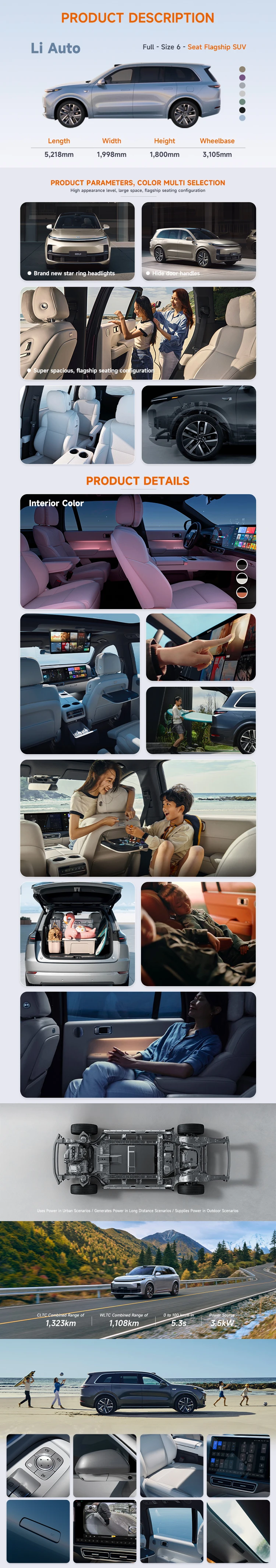 Electric Suv Voiture Electrique Car Lixang Li Xiang Li 7 8 9 L7 L8 L9 Li-l9 Green Pro Max 2023 ...