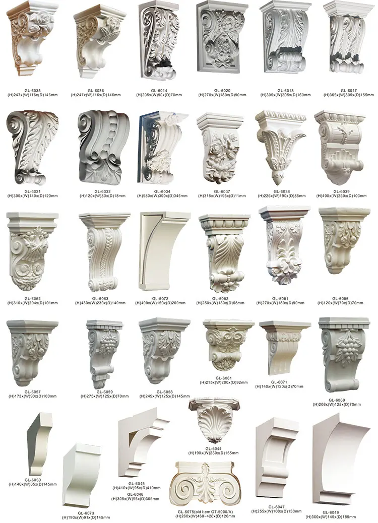 Decorative PU Exotic Corbels for Interior and Exterior