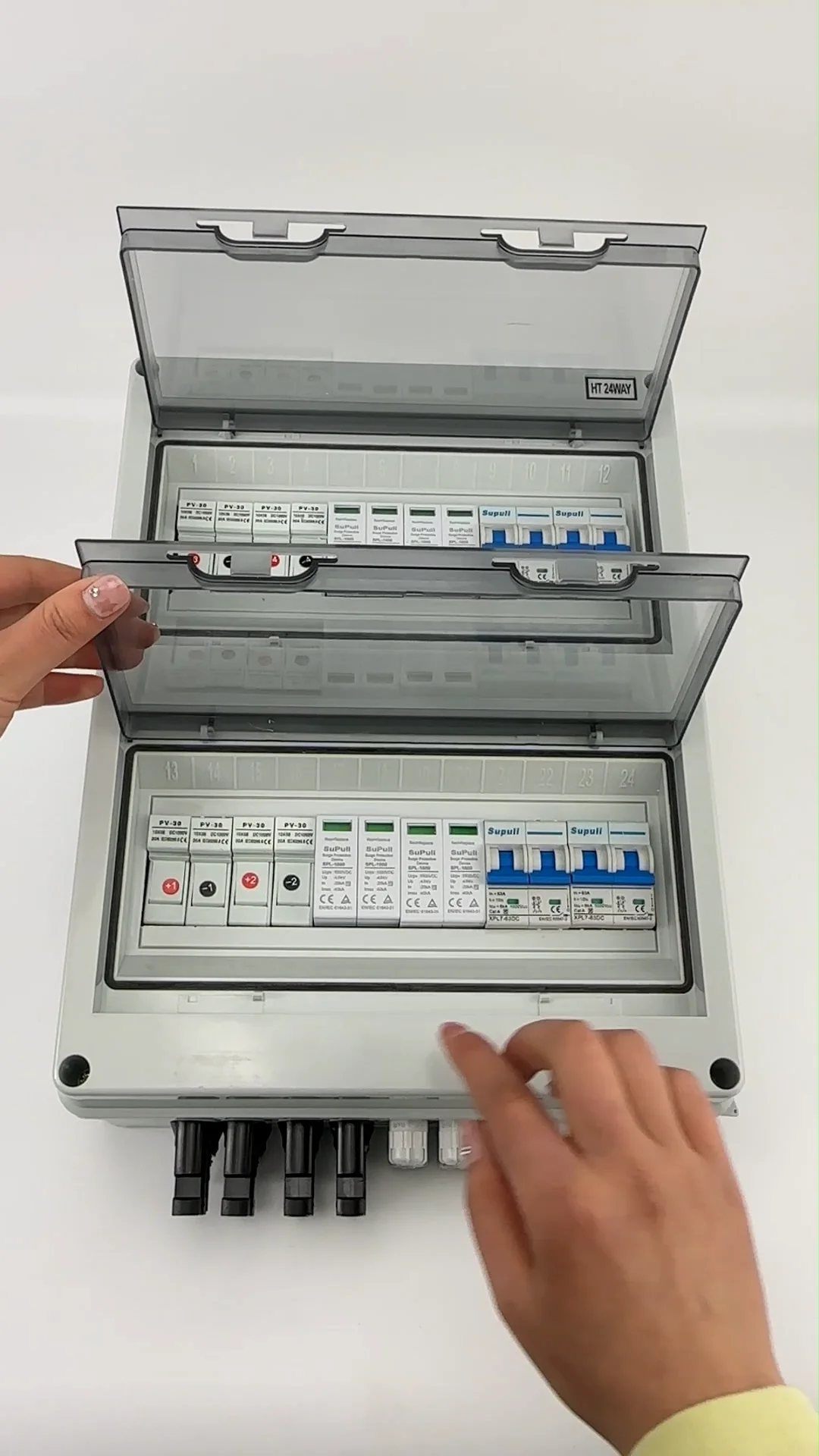 Pv Combiner Box 4 In 2 Out 4 Strings 25a Fuse 600v Solar Panel Dc Pv ...