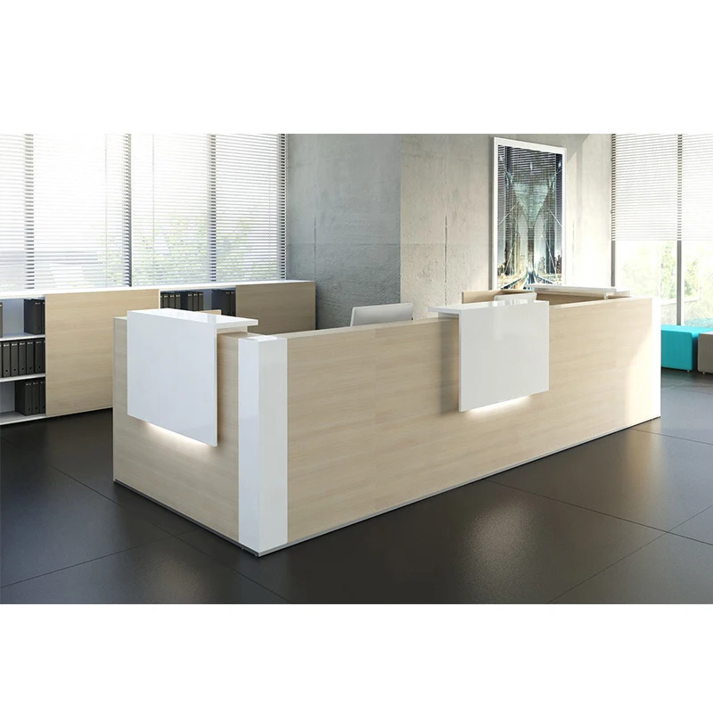 Customized Reception Desk Design - Modern Melamine Table