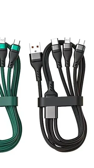 Universal 100w 6a Usb Data Charger Cable 3in 1 Fast Charging Data Cable ...