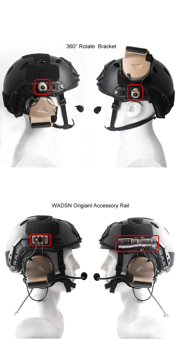 Wadsn Tactical Helmet Headsets No Pick Up Noise Reduce Function ...
