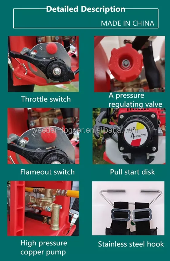 2 Stroke Gasoline Engine Power Sprayer Pump Agriculture Knapsack ...