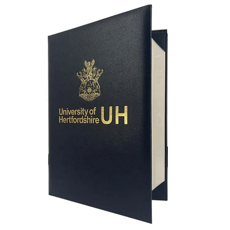 Customized Logo A4 Grain Leather Graduation Diploma Cover Certificate ...