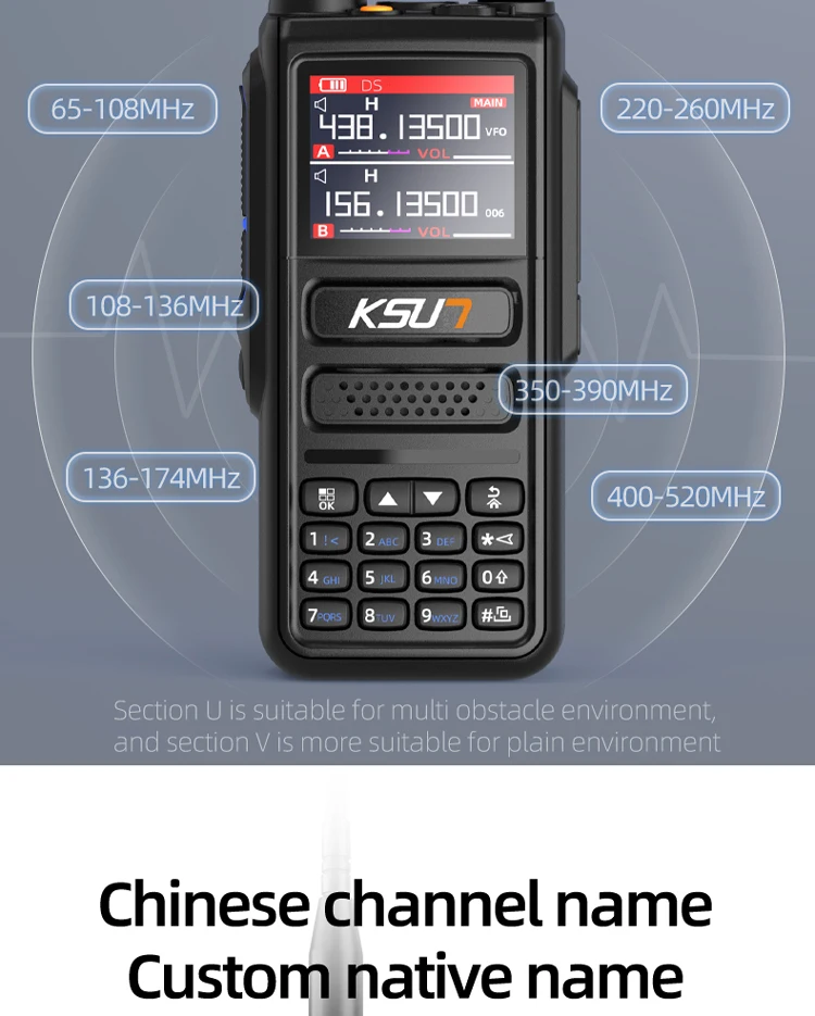 KSUN UV82D MDC Signaling SOS Long Range Air Band Ham Radio